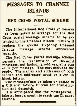 Red Cross Messages: A Lifeline to Home - Jersey Post